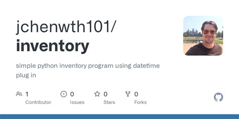 Github Jchenwth Inventory Simple Python Inventory Program Using Datetime Plug In