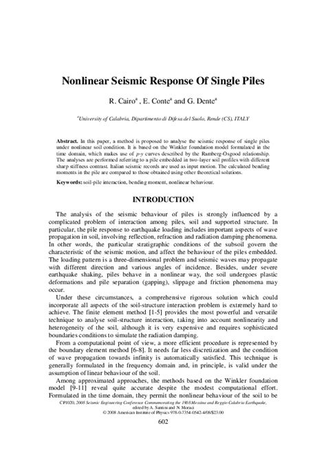 Pdf Nonlinear Seismic Response Of Single Piles