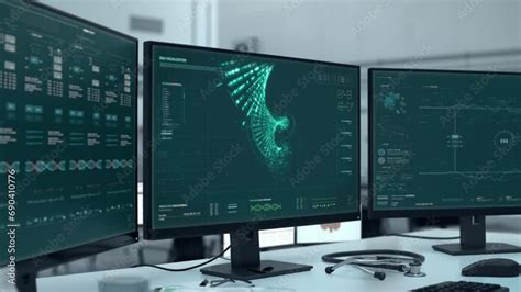 Futuristic Molecular Analysis Of Spiral Genetic Material Digital Dna Spiral Genetic Analysis