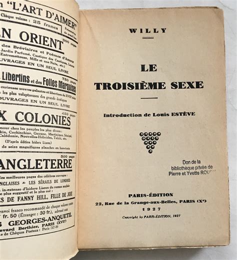 Le troisième sexe The Third Sex by Willy Henry Etsy