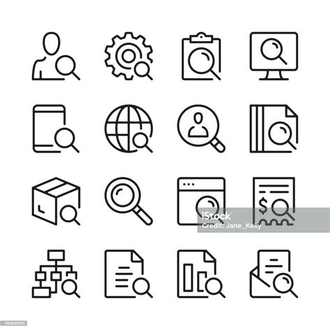 검색 선 아이콘 설정 현대 그래픽 디자인 개념 간단한 선형 윤곽 요소 컬렉션 얇은 라인 디자인 벡터 선 아이콘 개념에 대한 스톡 벡터 아트 및 기타 이미지 Istock