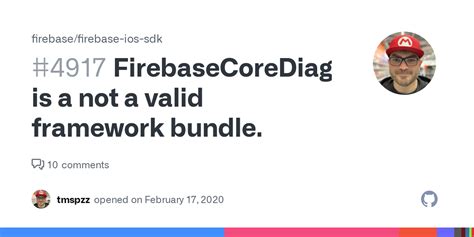 Firebasecorediagnosticframework Is A Not A Valid Framework Bundle · Issue 4917 · Firebase