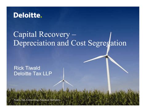 Capital Recovery Capital Recovery Depreciation And