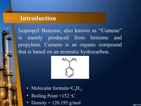 Production Of Isopropyl Benzene In Chemistry Ppt
