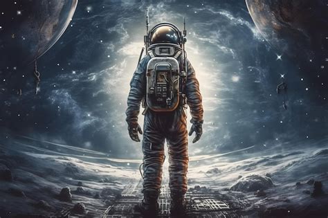 Premium Ai Image Astronaut In Outer Space Neural Network Ai Generated