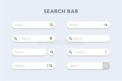 Search Bar Vector Element Design Set Of Search Boxes Ui Template Stock Illustration