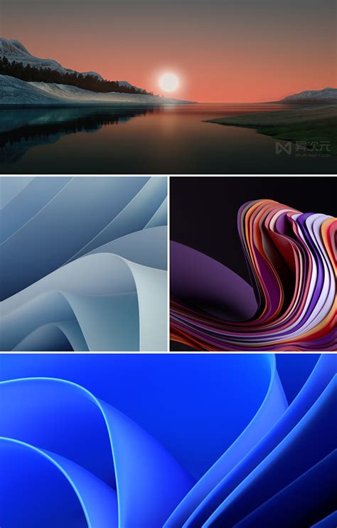 微软 Windows 11 全套内置自带壁纸打包下载 Win11 官方默认原生 4k 高清壁纸图片