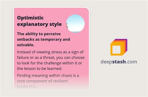 Optimistic Explanatory Style Deepstash