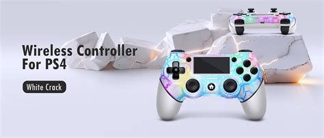 Amazon Com AceGamer Light Up Wireless Controller For PS Black Crack Custom Design With RGB
