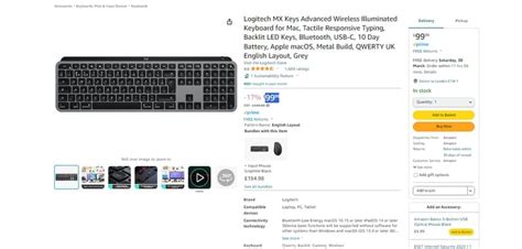 Logitech MX Keys Advanced Wireless Keyboard For Mac 99 99 At Amazon