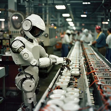 Factoryrobotassemblyline Premium Ai Generated Image