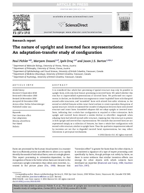 Pdf The Nature Of Upright And Inverted Face Representations An