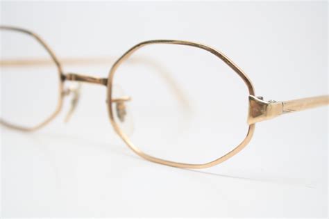 Vintage Glasses Frames Octagonal Shaped 120 12k Gold Vintage