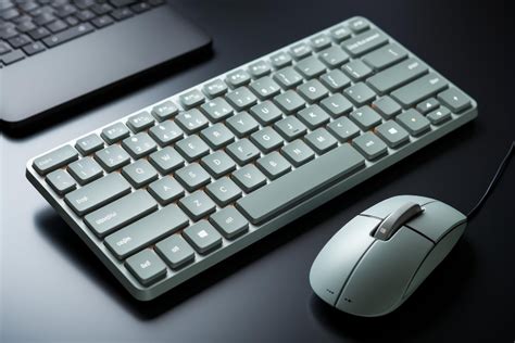 Premium Photo Futuristic Keyboard With A Touchsensitive Surface And A Matching Hightech Mouse