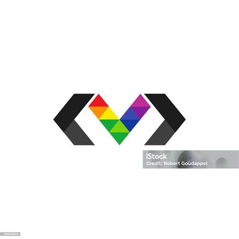 벡터 로고 레터 V 개발자 로고 기업 비즈니스에 대한 스톡 벡터 아트 및 기타 이미지 기업 비즈니스 기하 도형 다중 색상