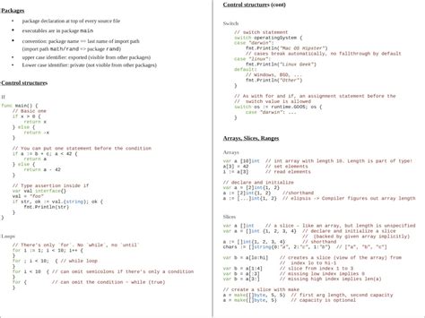 Go Cheat Sheet Bestofil