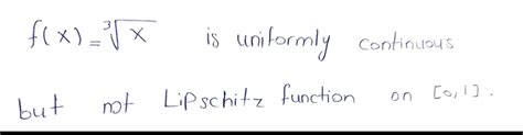 function that is uniformly continuous but not lipschitz