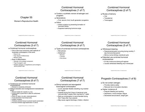 36 Chapter 055 Condensed 1 Chapter 55 Womens Reproductive Health 2 Combined Hormonal Studocu