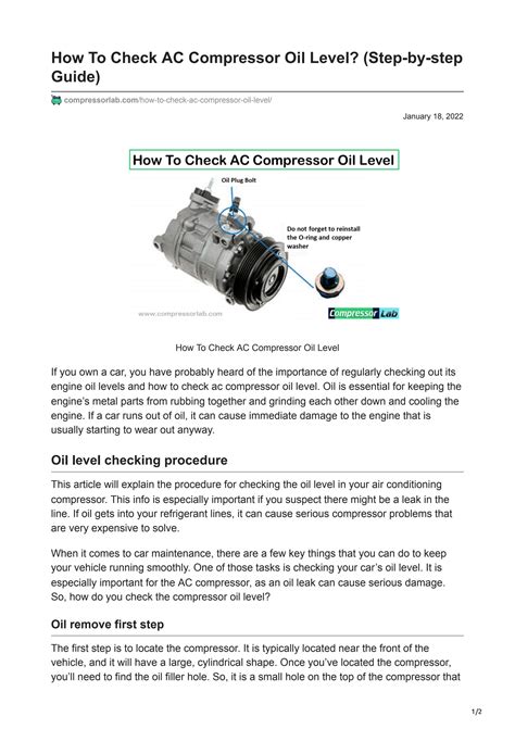 How To Check AC Compressor Oil Level Step By Step Guide By Himel Shahriar Issuu