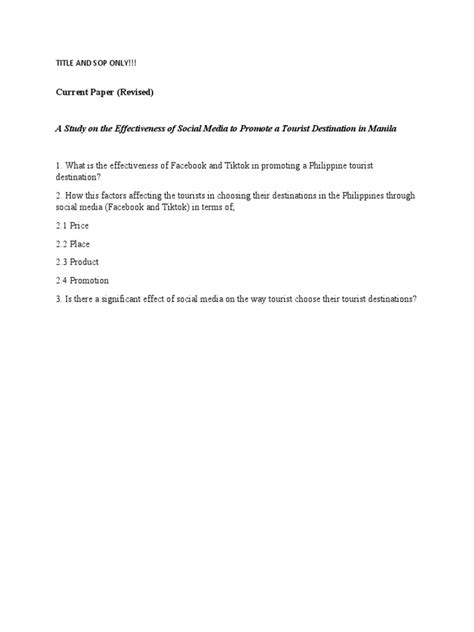 Title And Sop Only Pdf Social Media Popular Culture And Media Studies