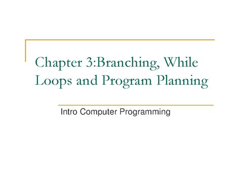 Chap03 Lecture Notes Chapter 3 Intro Computer Programming In This