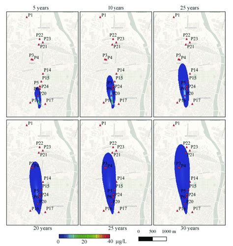 Groundwater Contaminant Transport Example Of A Transport Simulation Download Scientific