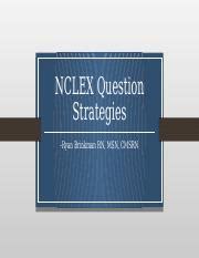 NCLEX Question Strategies Pptx NCLEX Question Strategies Ryan Brinkman RN MSN CMSRN The NCLEX