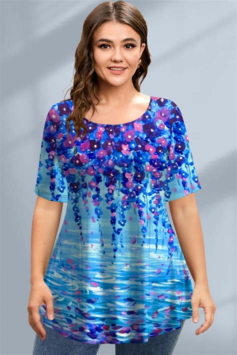 Flycurvy Plus Size Casual Tops For Women