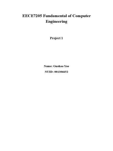 Eece7205 Fundamental Of Computer Engineering Project 1 Download Free Pdf Array Data