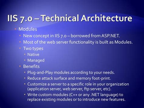 Iis 70 Architecture And Integration With Aspnet