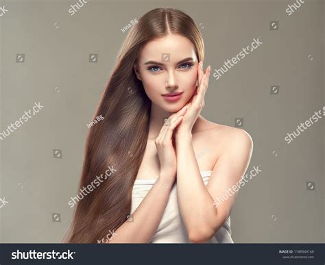 Photography Studios Brunette Woman Smooth Hair Female Portrait