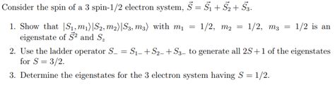 Solved Consider The Spin Of A Spin Electron System Chegg Com