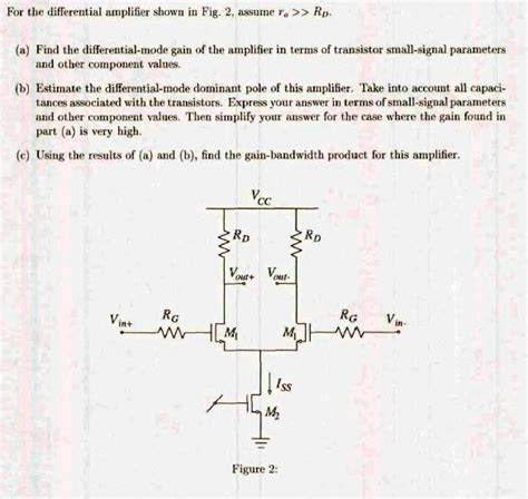 SOLVED For The Differential Amplifier Shown In Fig Assume R Rp A Find The Differential