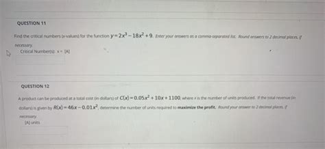 Solved QUESTION Find The Critical Numbers X Values For Chegg Com