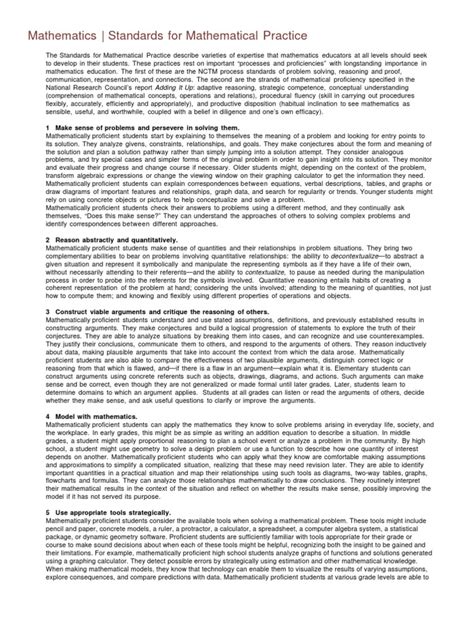 8 Mathematical Practices Pdf Mathematical Model Teaching Mathematics