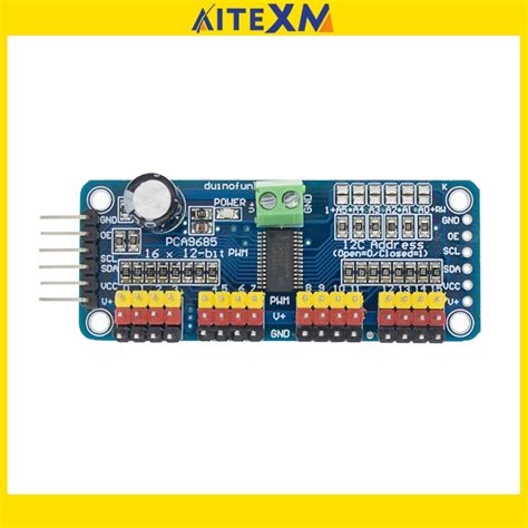 Pca9685 16 ช่อง 12 Bit Pwm Servo มอเตอร์ไดร์เวอร์โมดูลหุ่นยนต์ I2c Shopee Thailand