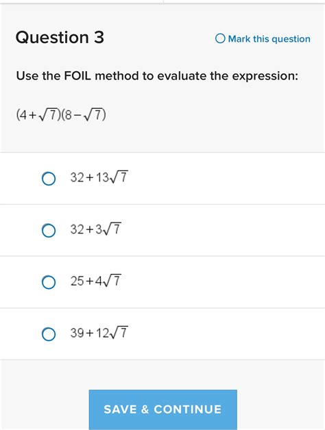 Solved Question 3mark This Questionuse The Foil Method To