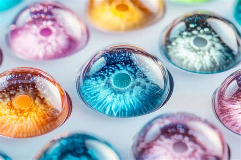 Vibrant Contact Lenses On Uniform Background Stock Illustration