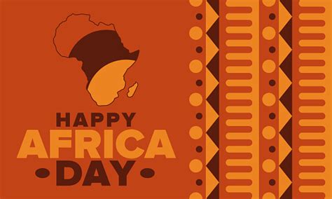 아프리카의 날 행복한 아프리카 자유의 날과 해방의 날 아프리카 대륙과 전 세계에서 매년 축하하십시오 아프리카 패턴 포스터 카드 배너 및 배경 벡터 일러스트 레이 션 0명에