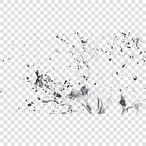 은색 잉크 스플래터 투명한 배경 프리미엄 Ai 생성 Psd