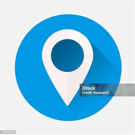 벡터 이미지는 지도에 위치입니다 마크 아이콘입니다 파란색 바탕에 빨간색 아이콘 위치 드롭 핀입니다 플랫 이미지 긴 그림자 위치입니다 레이어 그룹화 쉽게 편집 그림에 대 한