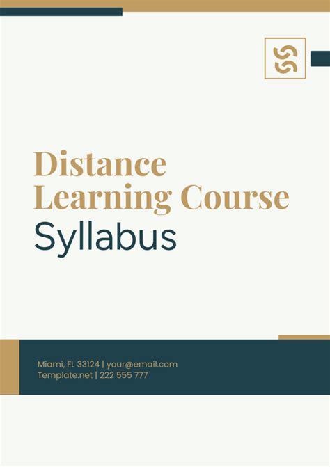 Free Distance Learning Course Syllabus Template To Edit Online