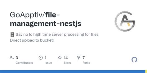 GitHub GoApptiv File Management Nestjs Say No To High Time Server