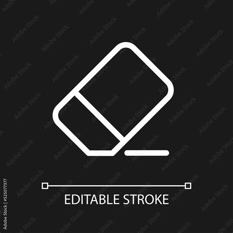 Eraser Pixel Perfect White Linear Ui Icon For Dark Theme Remove Image Part Picture And Video