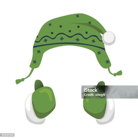 장갑과 모자 벡터 일러스트 레이 션 니트 모자입니다 어린이 장갑 0명에 대한 스톡 벡터 아트 및 기타 이미지 0명 니트