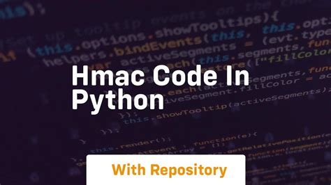 Hmac Code In Python Youtube