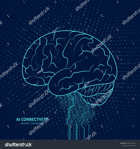 Technological Brain Machine Learning Concept Abstract Stock Vector