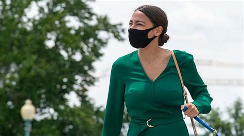 Aoc Filling Out Her Green Dress Scrolller
