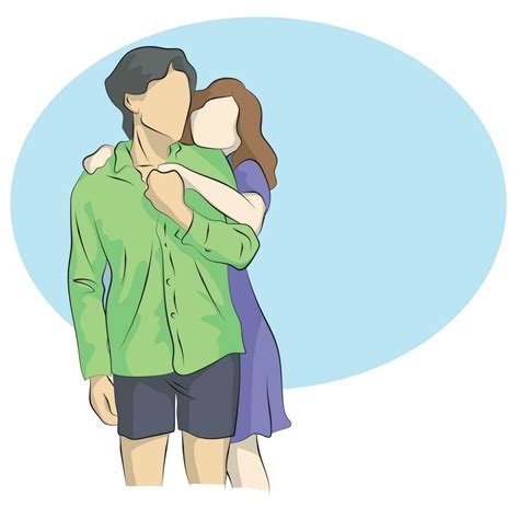 Tall Guy Short Girl Hugging Drawing