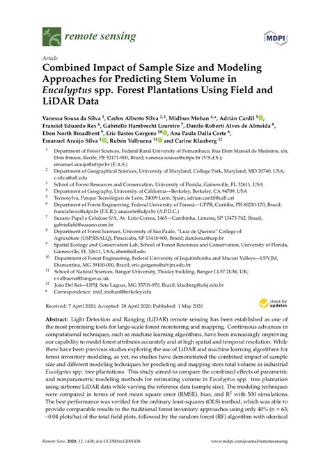 Pdf Combined Impact Of Sample Size And Modeling Approaches For Predicting Stem Volume In